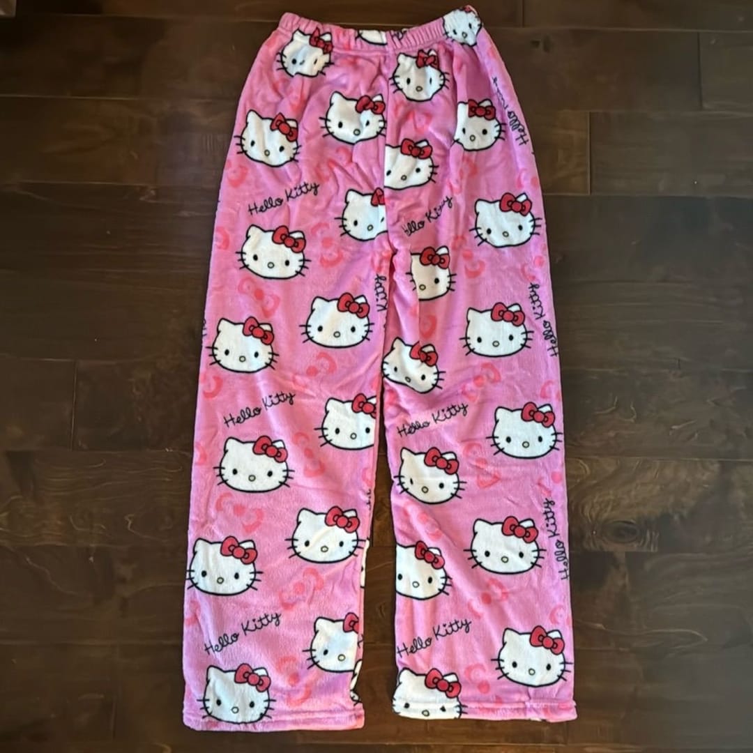 Pink Hello Kitty Pajamas Pants Cute Kawaii Y2K - Etsy