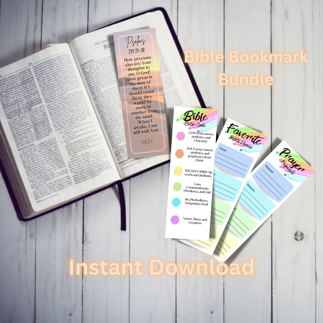 Bible Highlighting Guide Bookmarks 5 Bible Study Tool Bookmarks ...