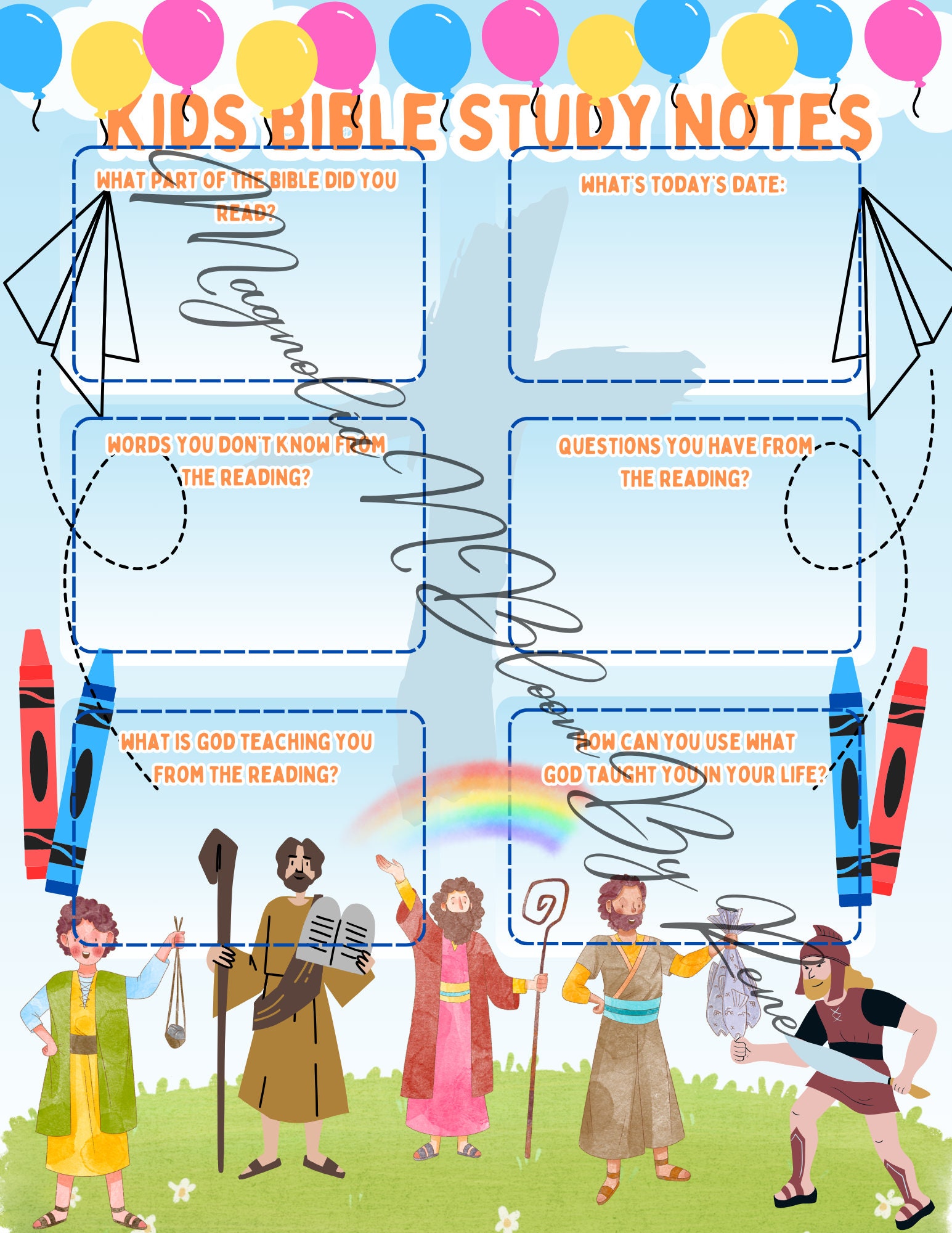 Kid's Bible Study, Study Template Bundle, Digital Download, Journaling ...