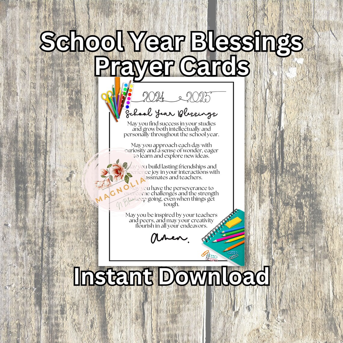 School Year Blessings Gift, Student Prayer, Student School Year Prayer ...