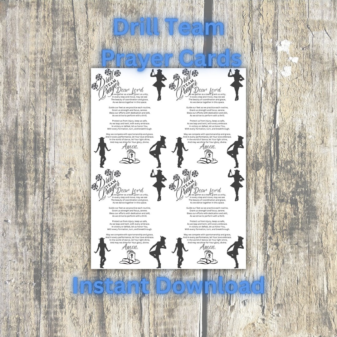 Drill Team Gifts Printable, Drill Team Athlete Prayer, Drill Team ...