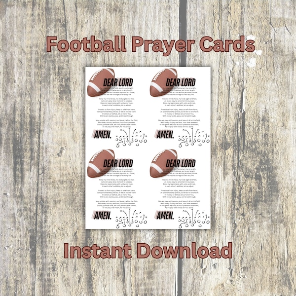 Football Prayer - Etsy