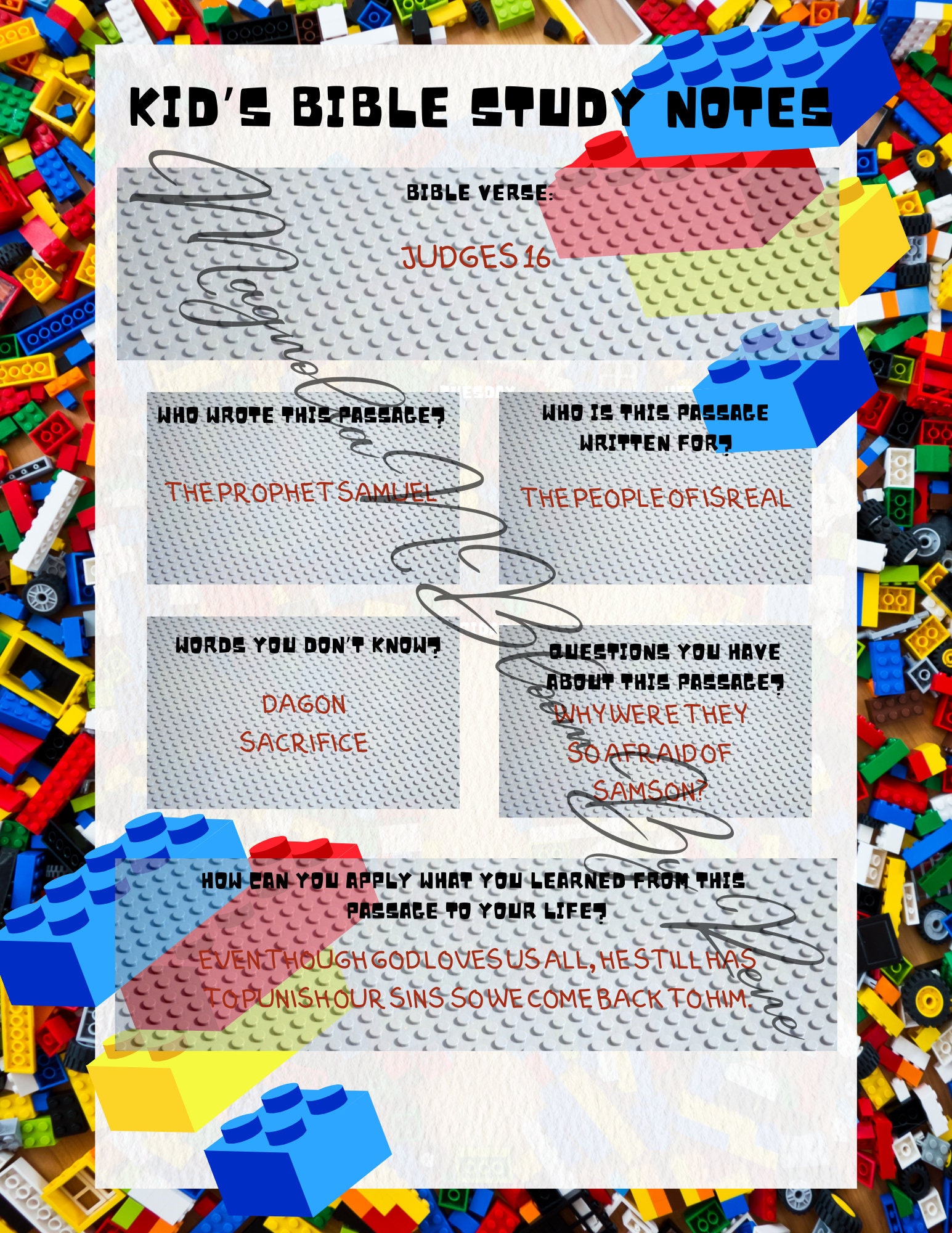 Kid's Bible Study, Study Template Bundle, Digital Download, Journaling ...