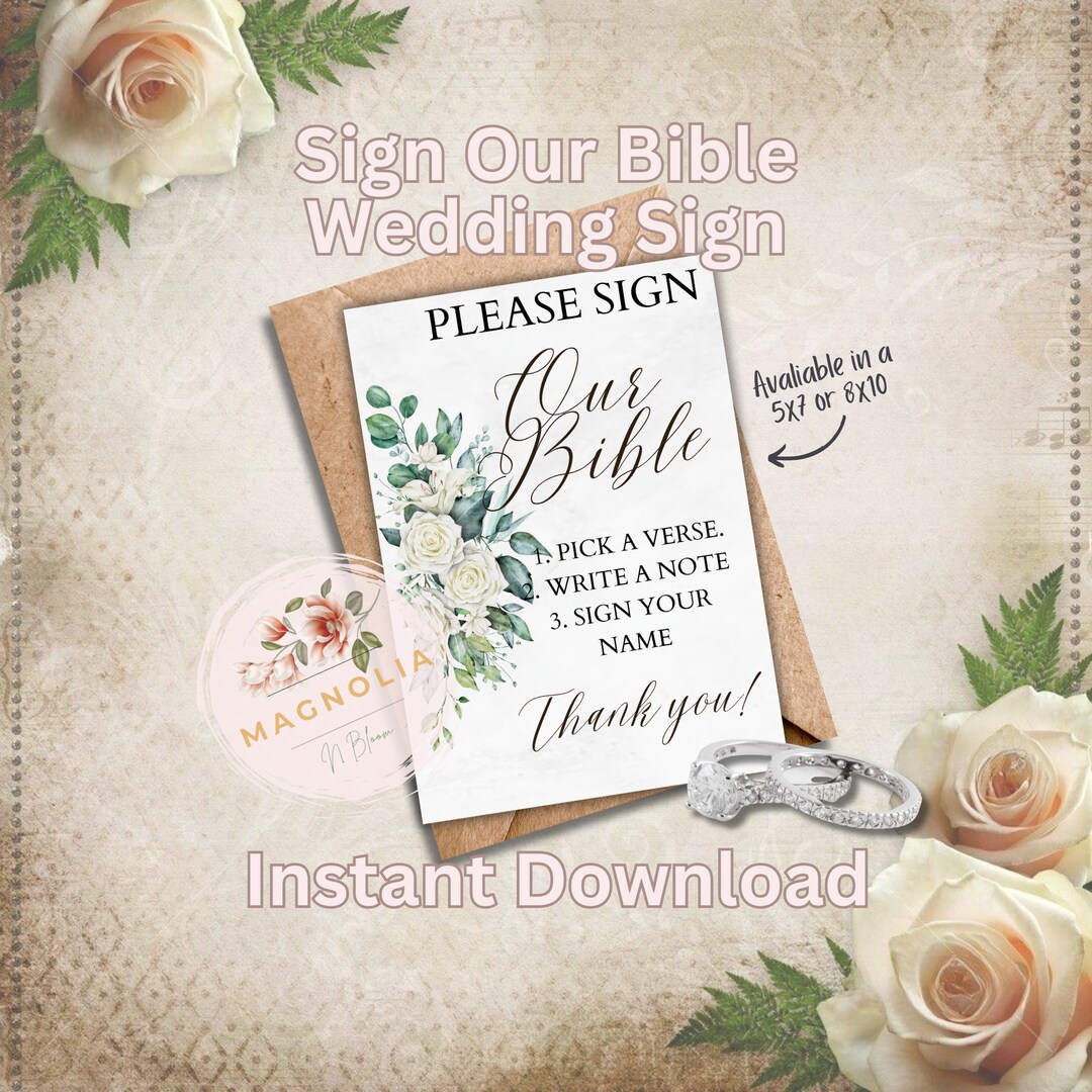Please Sign Our Bible, Wedding Signs, Wedding Decor Sign, Wedding ...