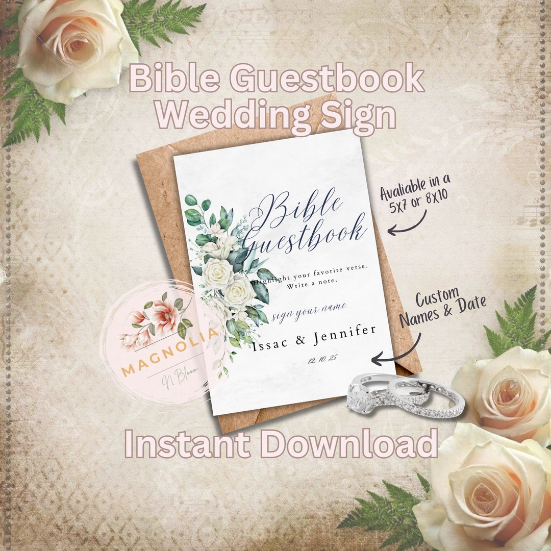 Please Sign Our Bible, Wedding Signs, Wedding Decor Sign, Wedding ...
