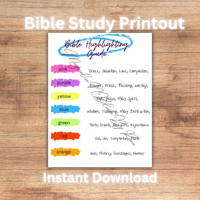 Bible Study, Highlight Guide, Digital Download, Journaling, Bible for ...