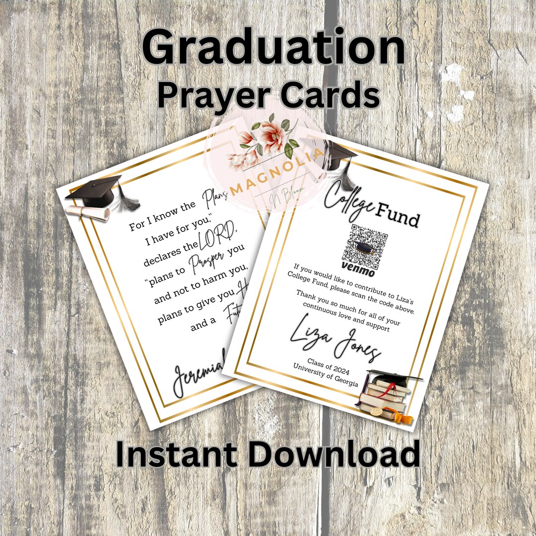 College Fund QR Card, Graduation QR Code Card Printable, Graduation ...