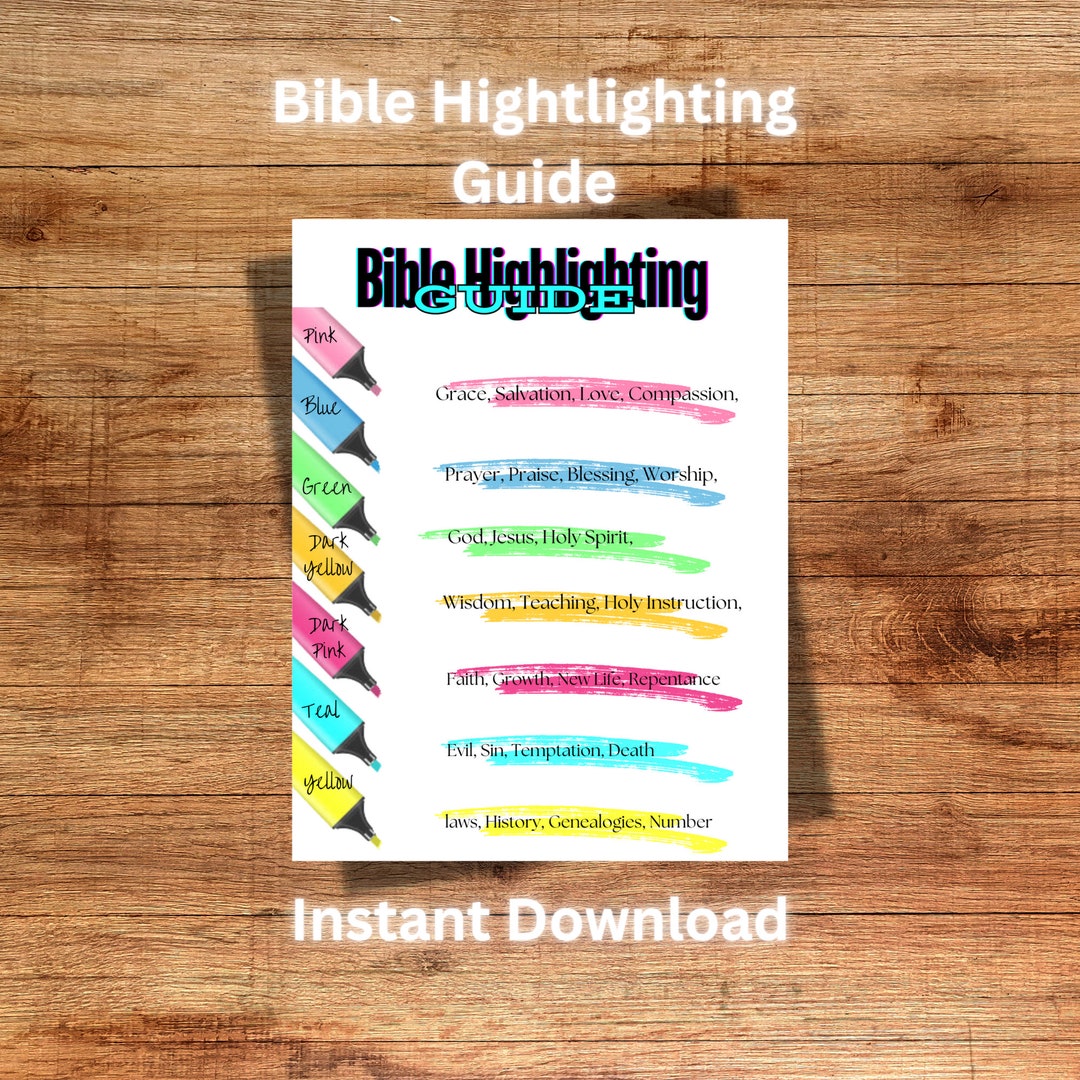 Bible Study, Highlight Guide, Digital Download, Journaling, Bible for ...