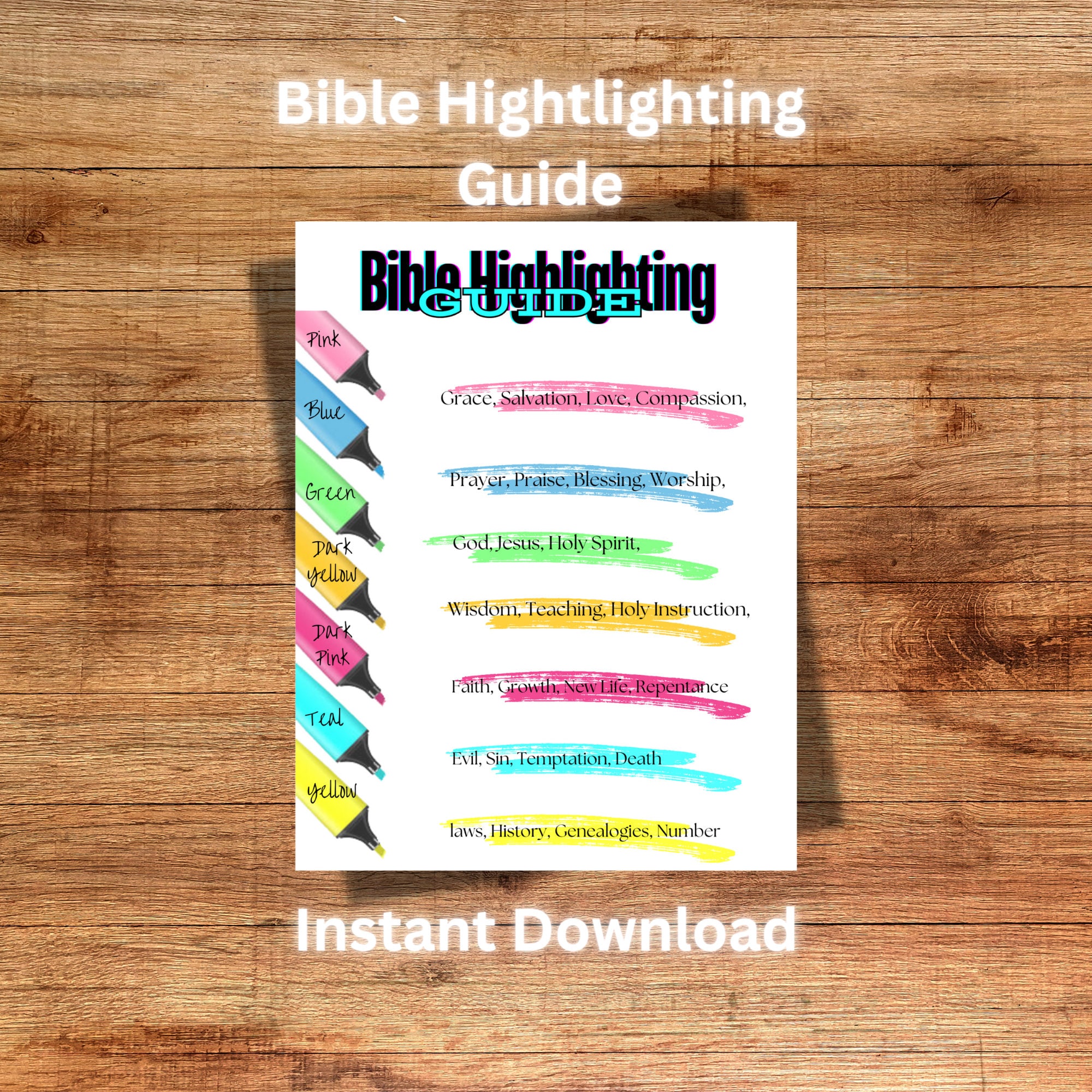 Bible Study, Highlight Guide, Digital Download, Journaling, Bible for ...