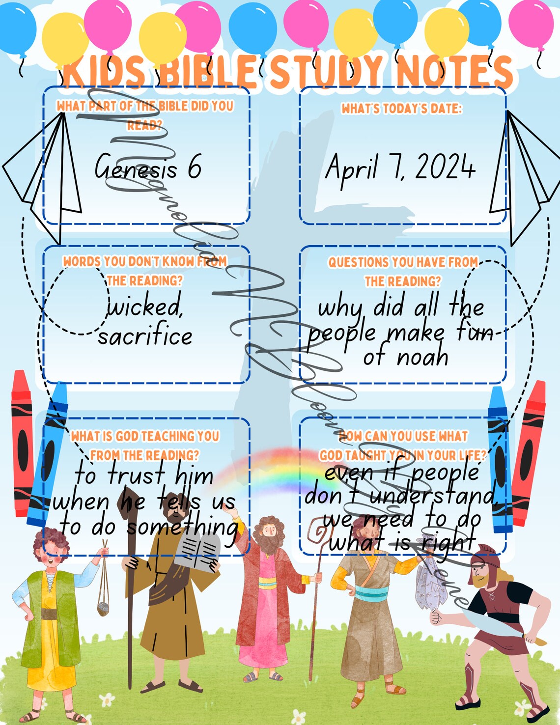 Kid's Bible Study, Study Template Bundle, Digital Download, Journaling ...