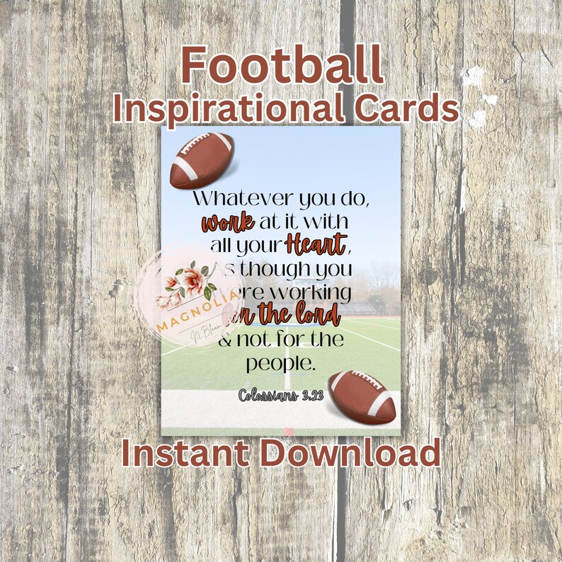 Football Gifts Printable, Football Inspirational Quote, Football ...