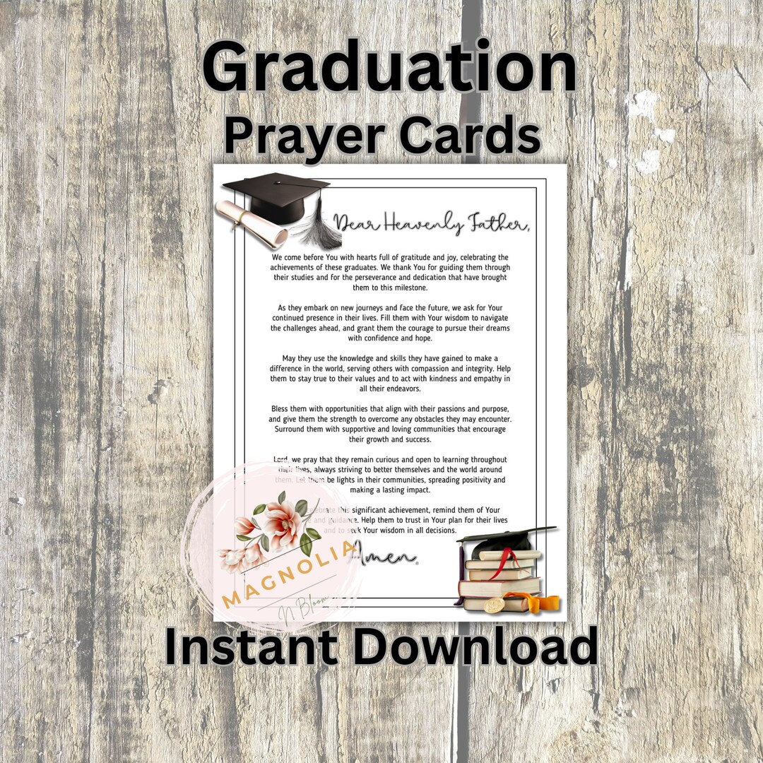 Graduation Gifts Printable, Graduation Prayer, Graduation Prayer Bag ...
