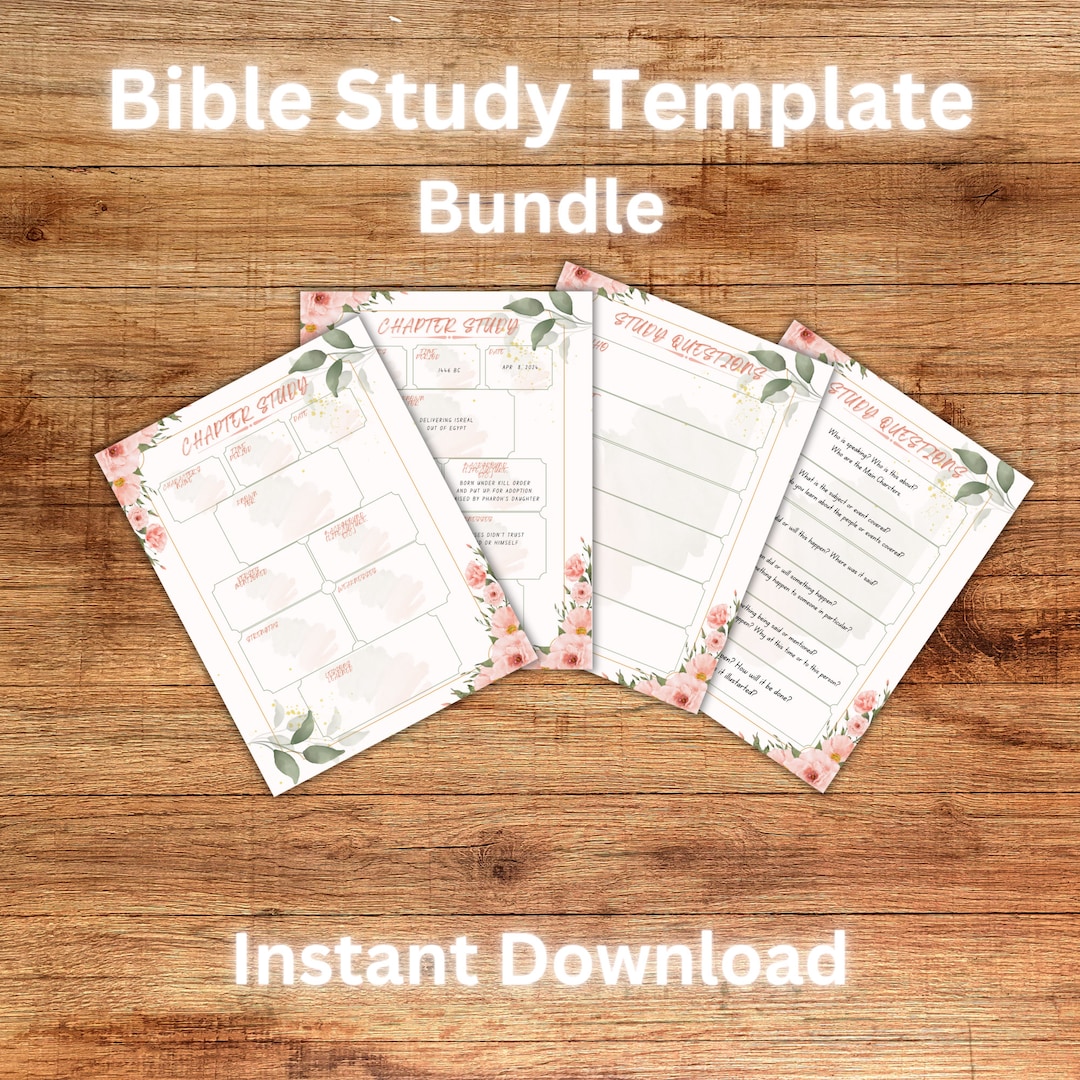 Bible Study, Study Template Bundle, Digital Download, Journaling, Bible ...
