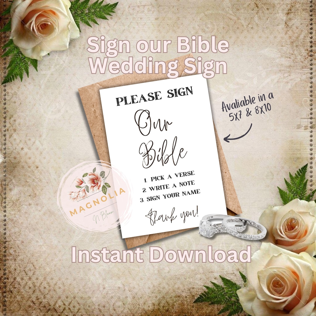 Please Sign Our Bible, Wedding Signs, Wedding Decor Sign, Wedding ...