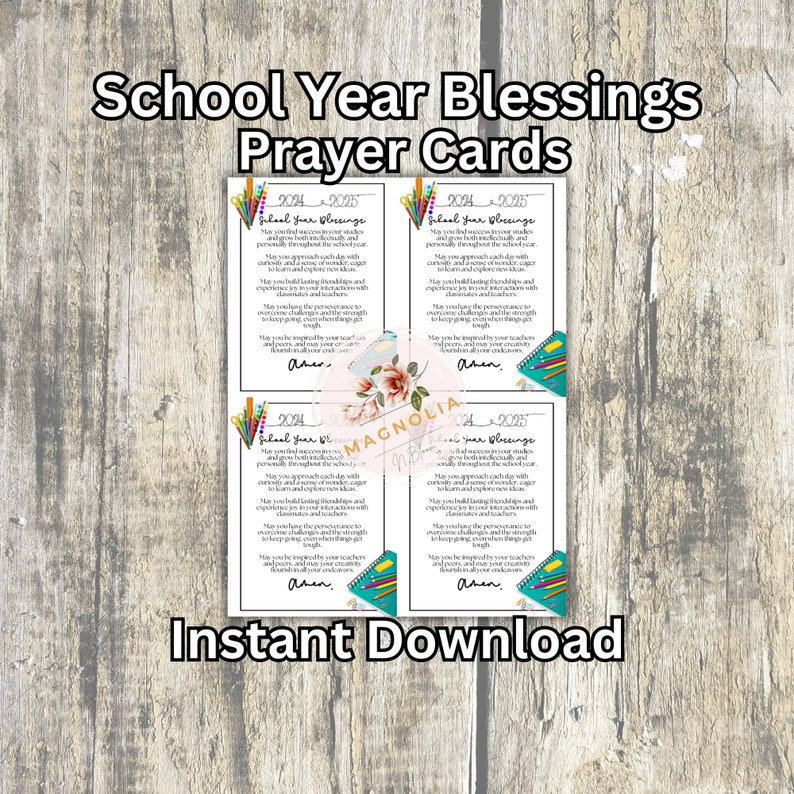School Year Blessings Gift, Student Prayer, Student School Year Prayer ...
