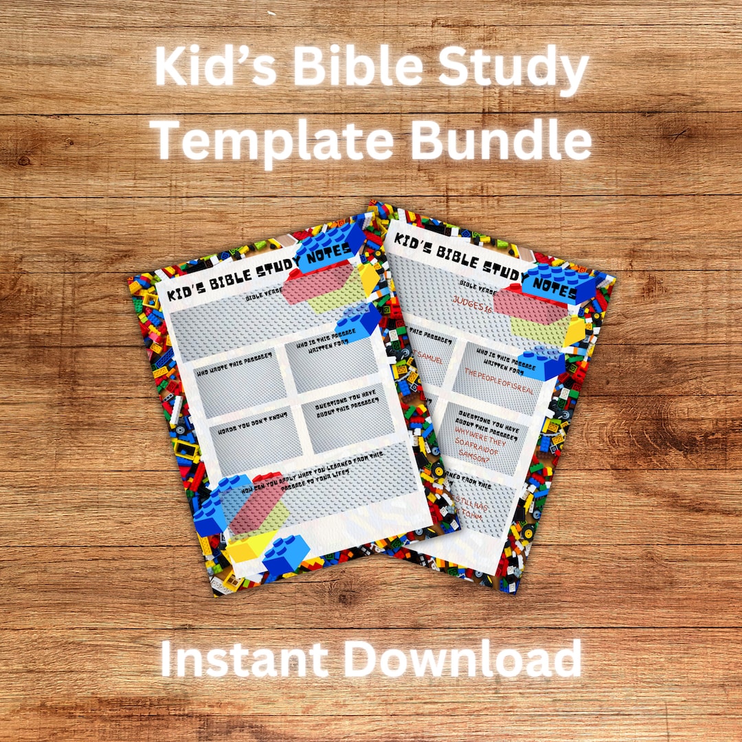 Kid's Bible Study, Study Template Bundle, Digital Download, Journaling ...