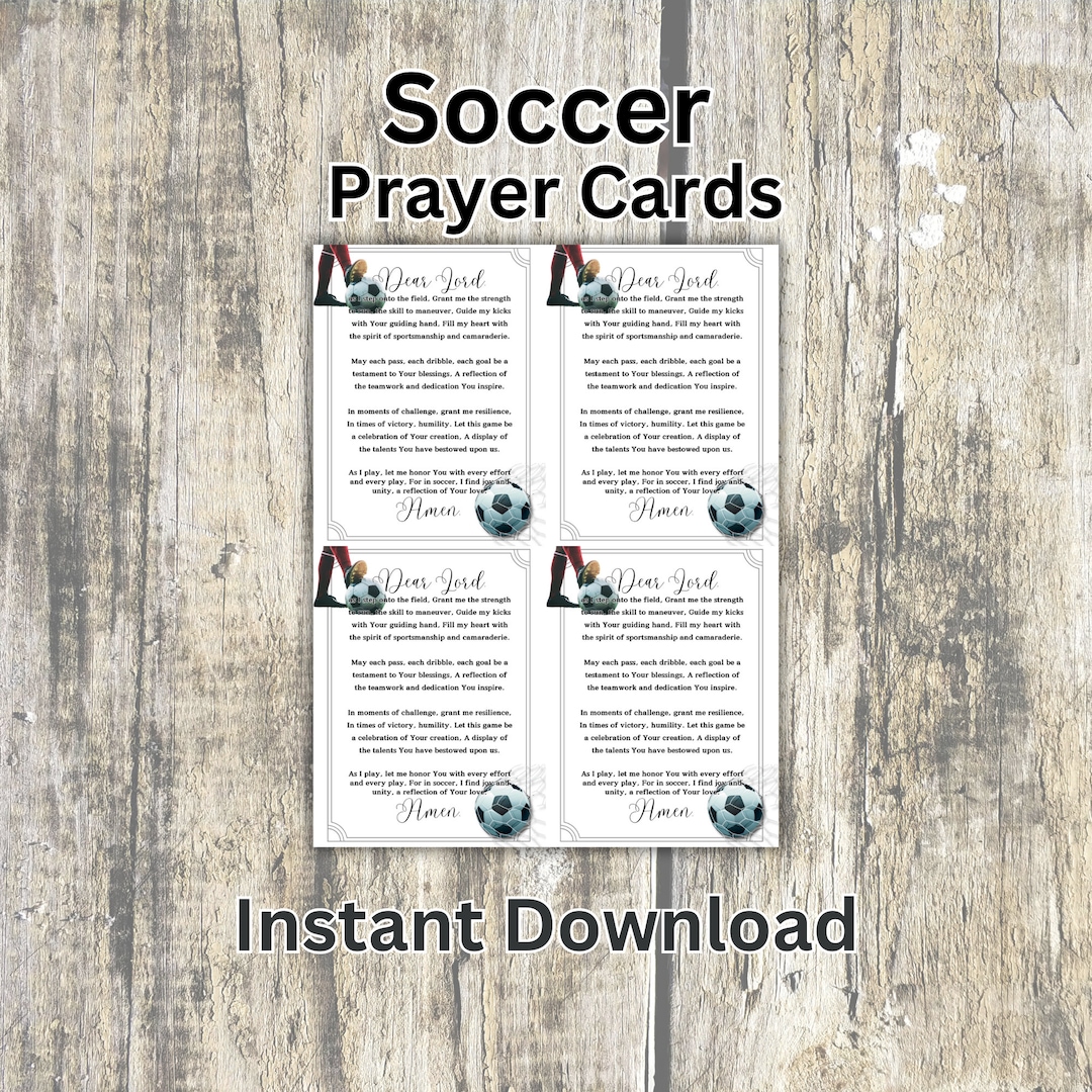 Soccer Gifts Printable, Soccer Athlete Prayer, Soccer Prayer Bag Tag ...