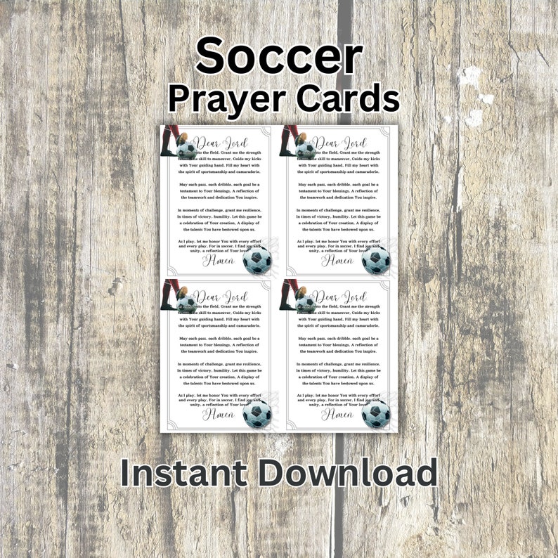 Soccer Gifts Printable, Soccer Athlete Prayer, Soccer Prayer Bag Tag ...