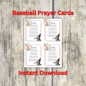 Baseball Gifts Printable, Baseball Athlete Prayer, Baseball Prayer Bag ...