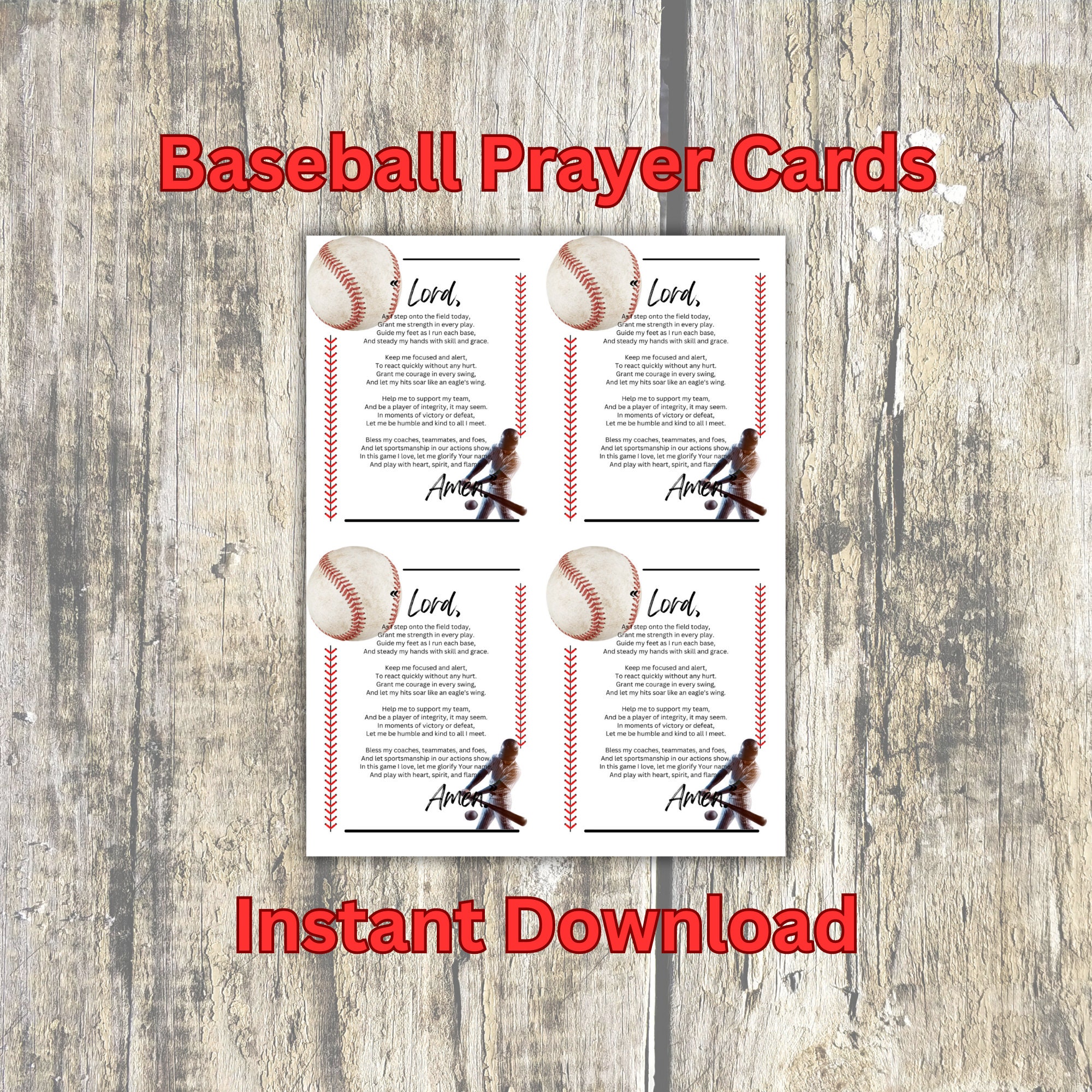 Baseball Gifts Printable, Baseball Athlete Prayer, Baseball Prayer Bag ...