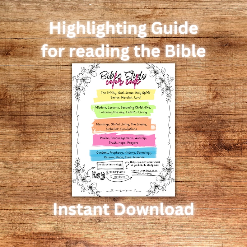Bible Study, Highlight Guide, Digital Download, Journaling, Bible for ...