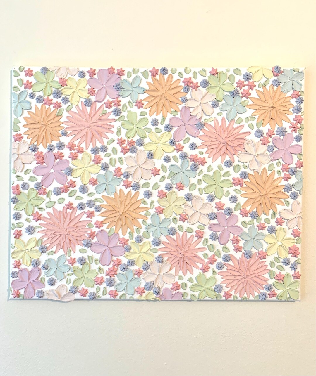 Plaster Art Canvas Floral - Etsy