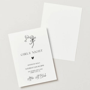 Girls Night Invitation, Dinner Party Invitation, Minimalistic Party ...