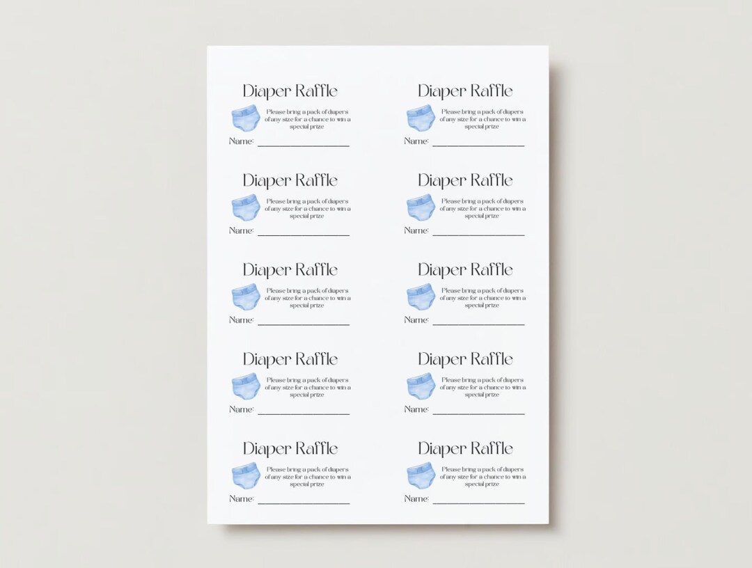 Diaper Raffle Baby Shower Cards Baby Boy, Blue Diaper Raffle Baby Boy ...