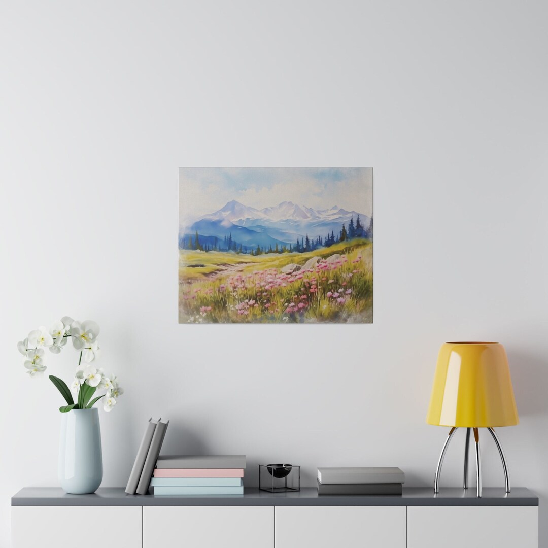 Alpine Wildflower Canvas Wall Art Home Decor Wildflower Watercolor ...