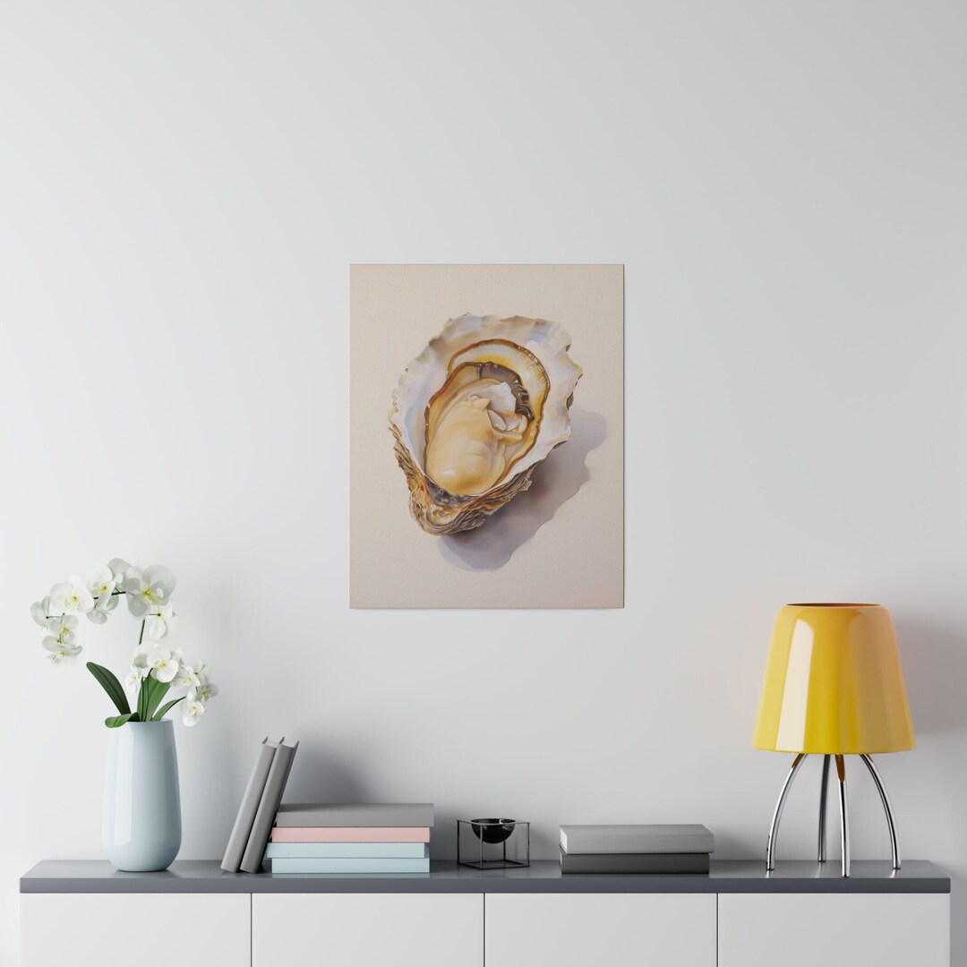 Oyster Print Canvas Wall Art Oyster Wall Art Oyster Painting Beachy ...