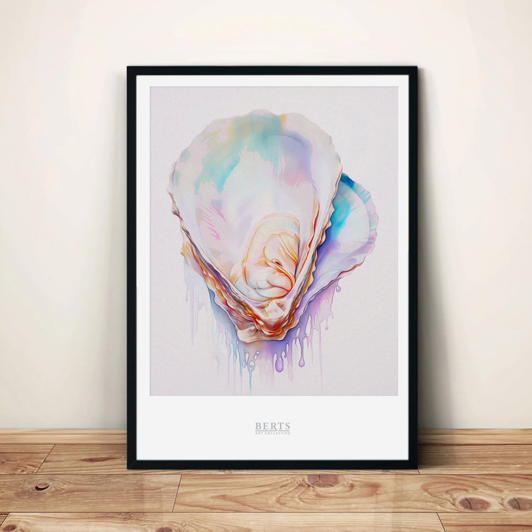 Oyster Print Oyster Wall Art Oyster Painting Beachy Wall Art Beach ...
