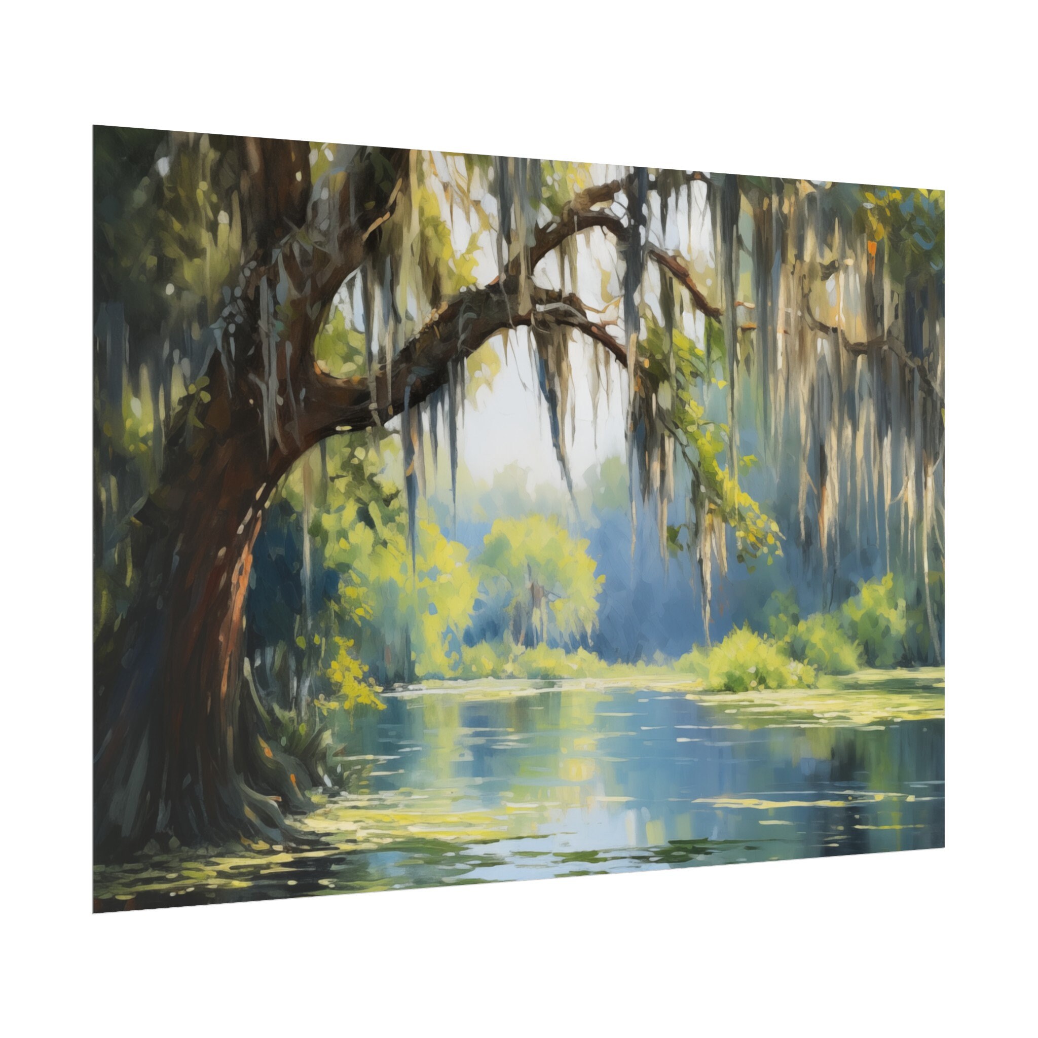 Nature Art | Spanish Moss Painting Print | River Art | Vintage Spanish ...