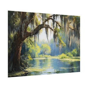 Nature Art | Spanish Moss Painting Print | River Art | Vintage Spanish ...