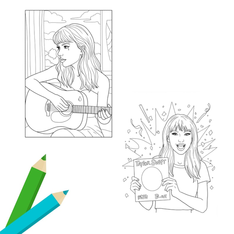 Swiftie Coloring Pages for Taylor Swift Fans 95 Printable Popstar Music ...
