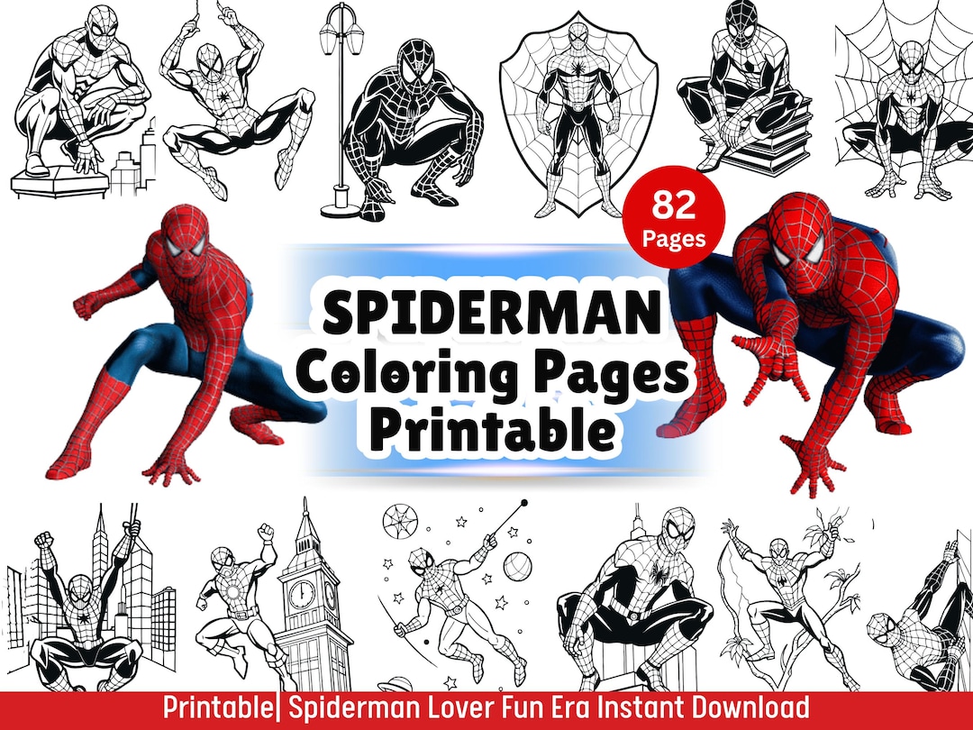 Spiderman Activity Coloring Book 82 Pages Superhero Coloring Easy and ...