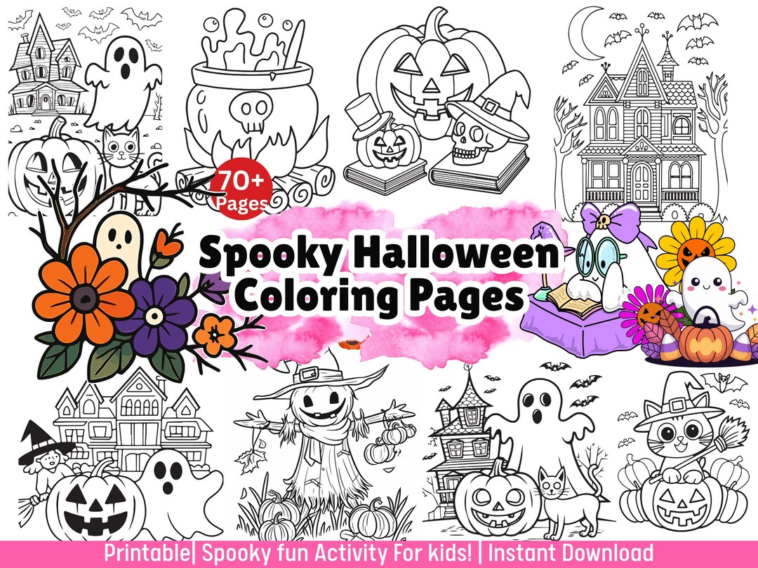 Halloween Coloring & Activity Book Printable 70+ Spooky Pumpkin ...