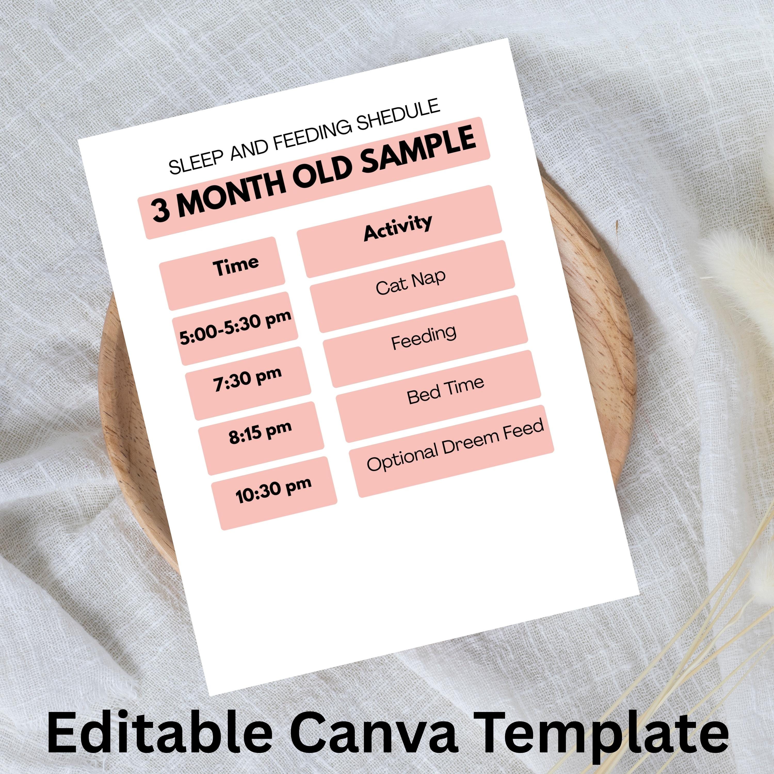 Baby Sleep Schedule Chart: Printable Newborn Nap Log (PDF Download - Etsy