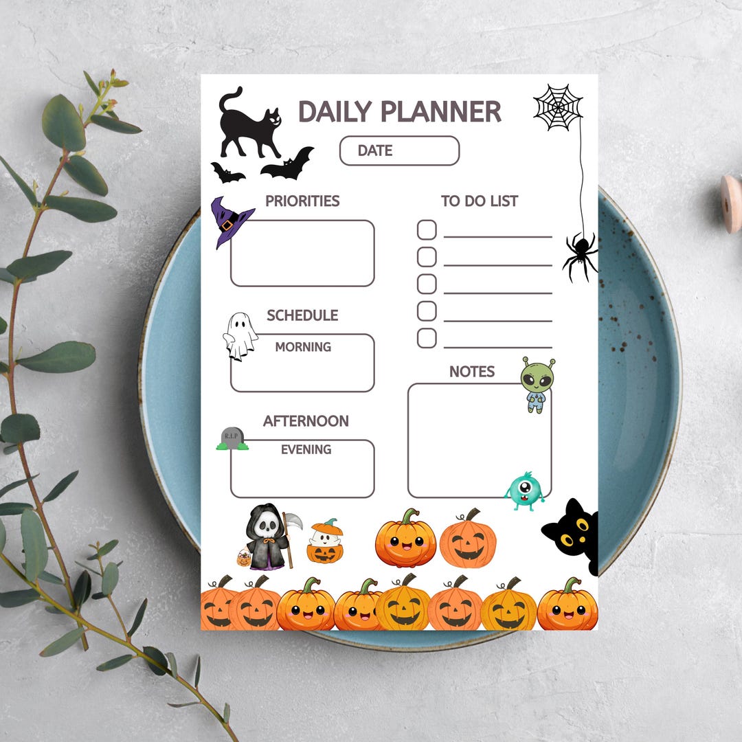 Halloween Daily Planner Printable: Spooky To-do List Organizer (PDF ...