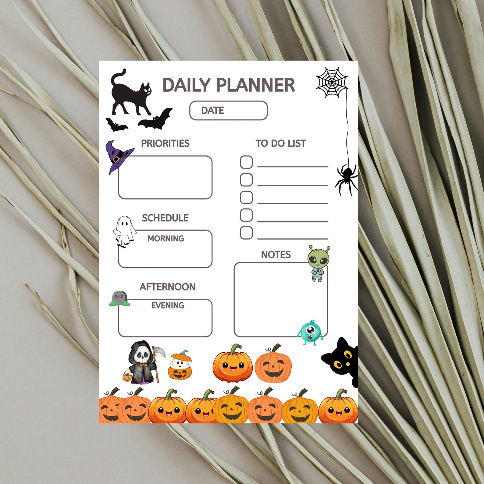 Halloween Daily Planner Printable: Spooky To-do List Organizer (PDF ...