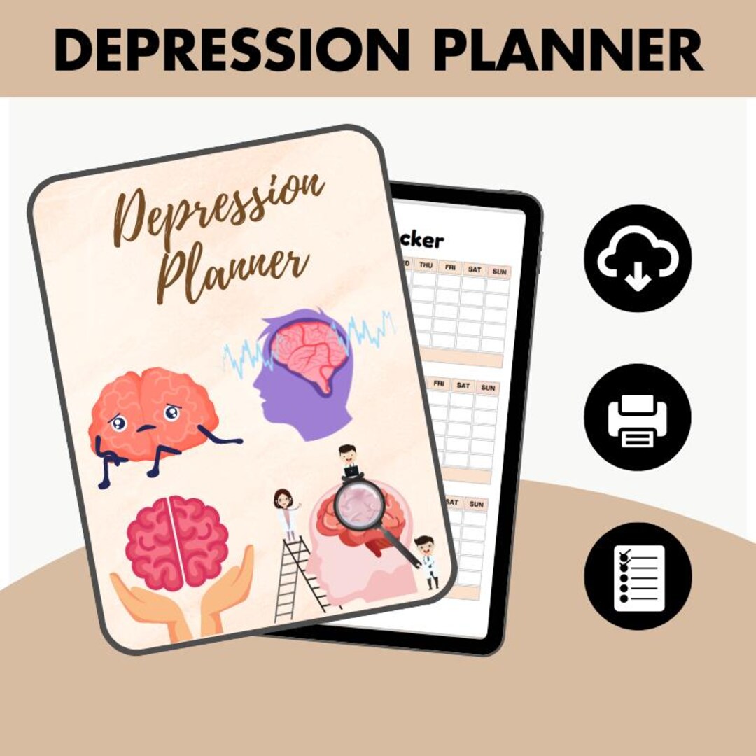 Depression Planner / Mental Health Journal / Depression Therapy Planner ...