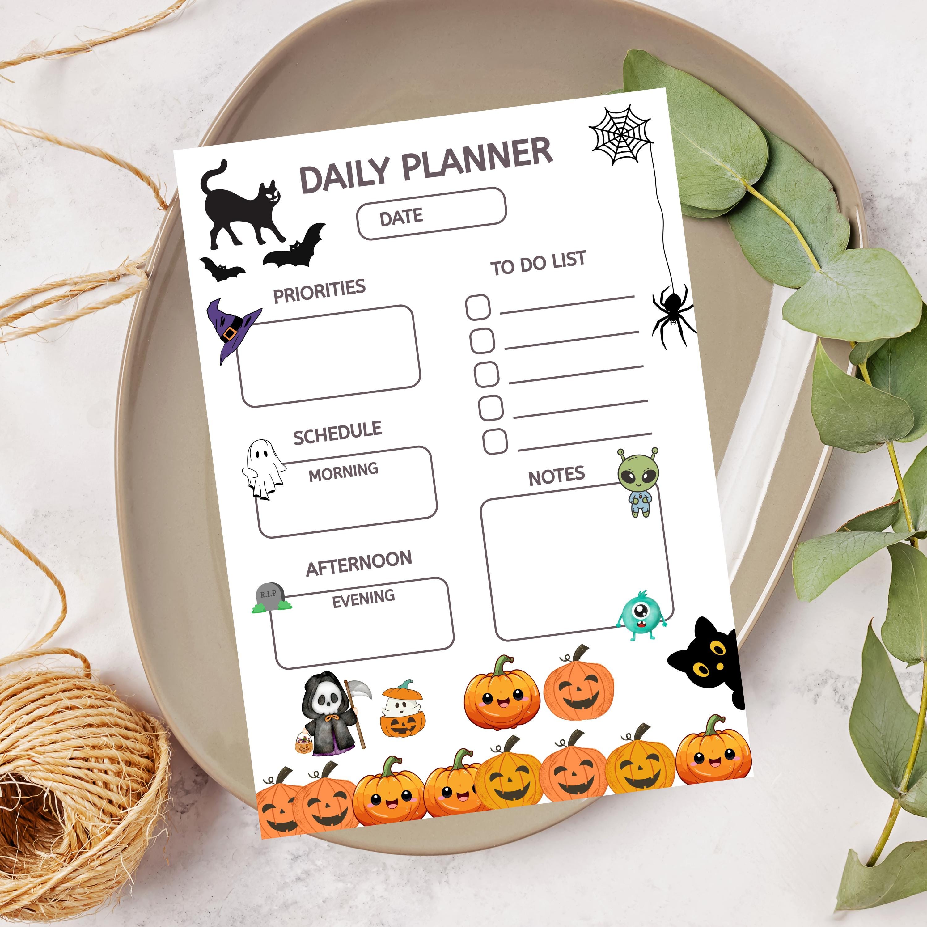 Halloween Daily Planner Printable: Spooky To-do List Organizer (PDF ...