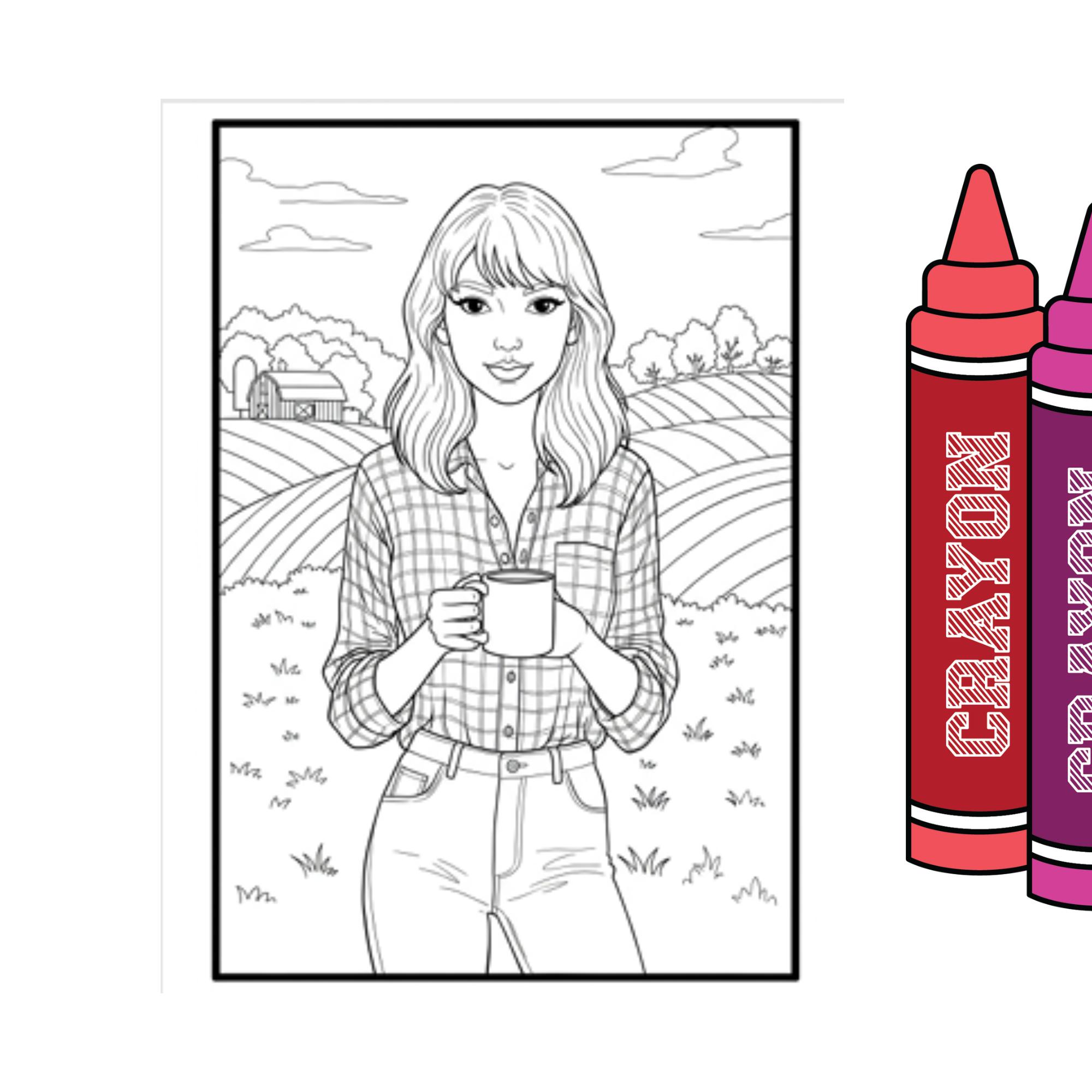 Swiftie Coloring Pages for Taylor Swift Fans 95 Printable Popstar Music ...