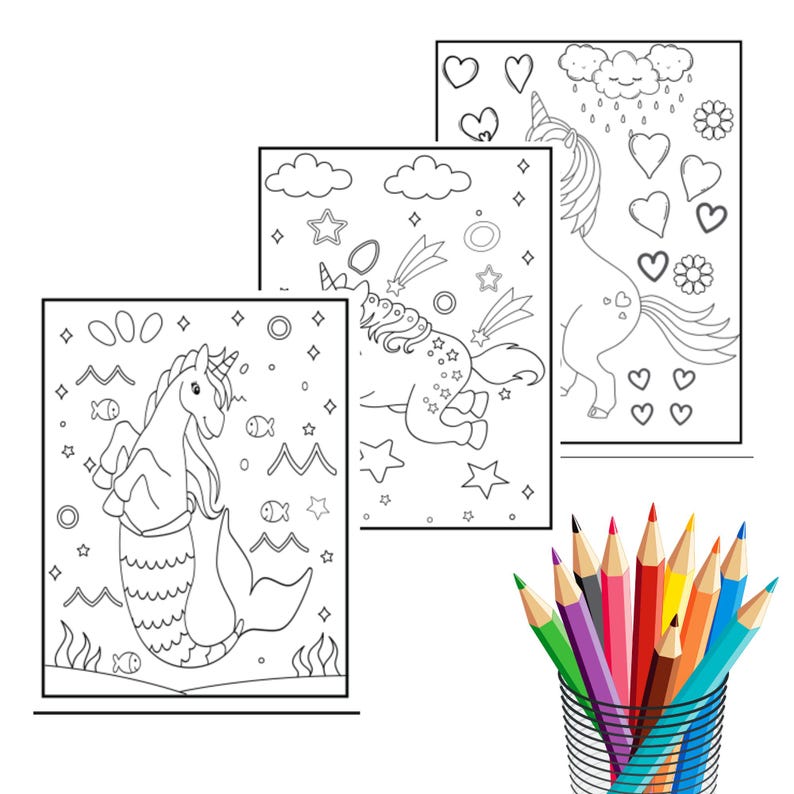 Unicorn and Fairy Coloring Book for Kids | 82 Magical Pages | Printable ...