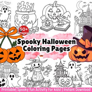 Spooky Halloween Coloring Pages 50+ Printable Pumpkins, Ghosts, Witches ...