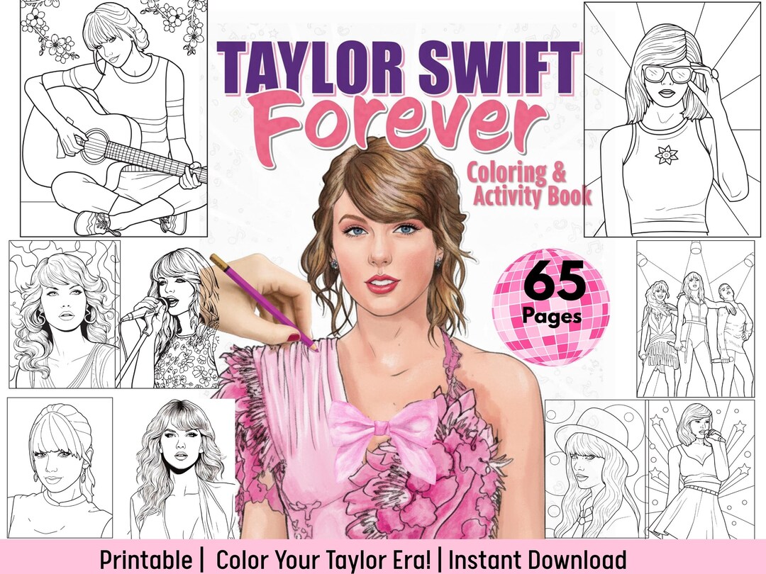 Taylor Swift Coloring Pages Printable 35 Swifties Birthday Party Favor ...