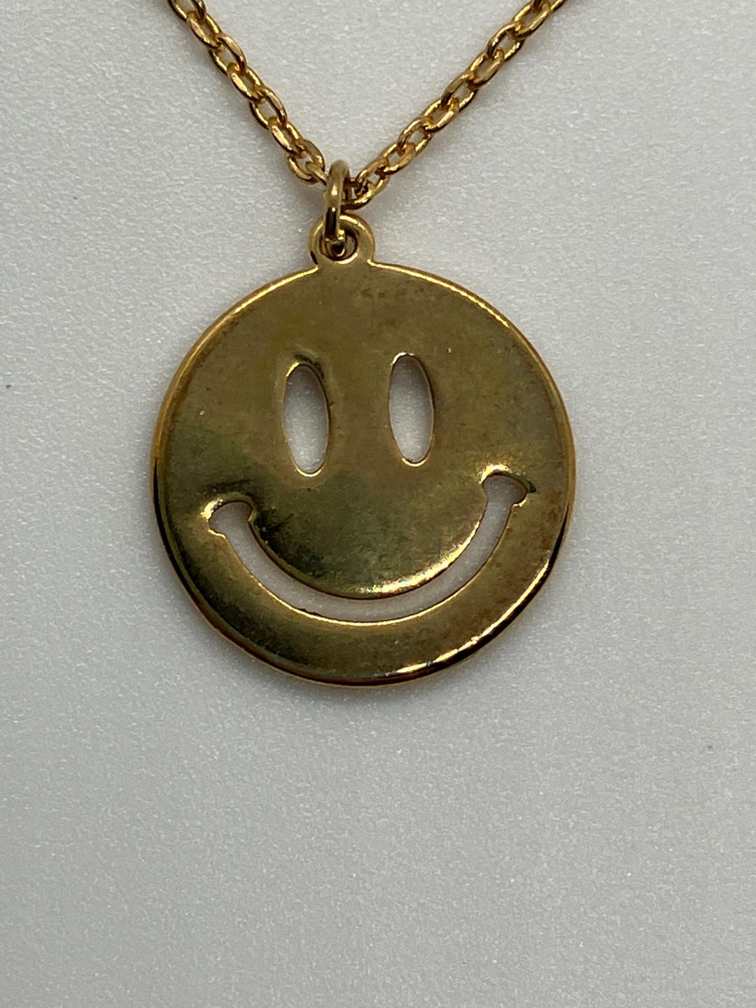 Smiley Face Vintage Pendant Necklace - Etsy