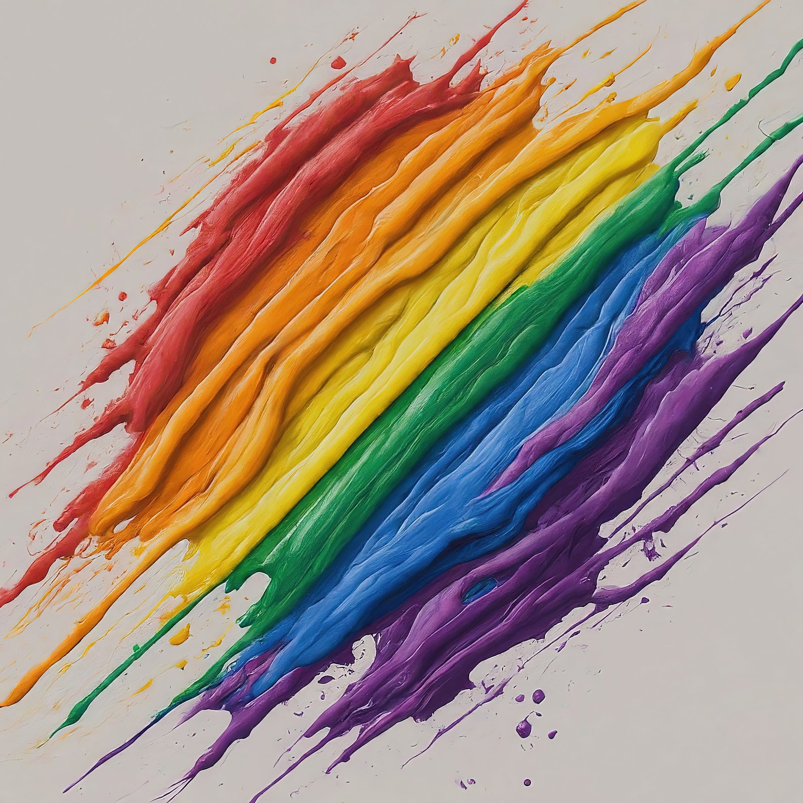 Pride Abstract Canvas Print Set - Rainbow Wall Art Decor - Set of 3 ...