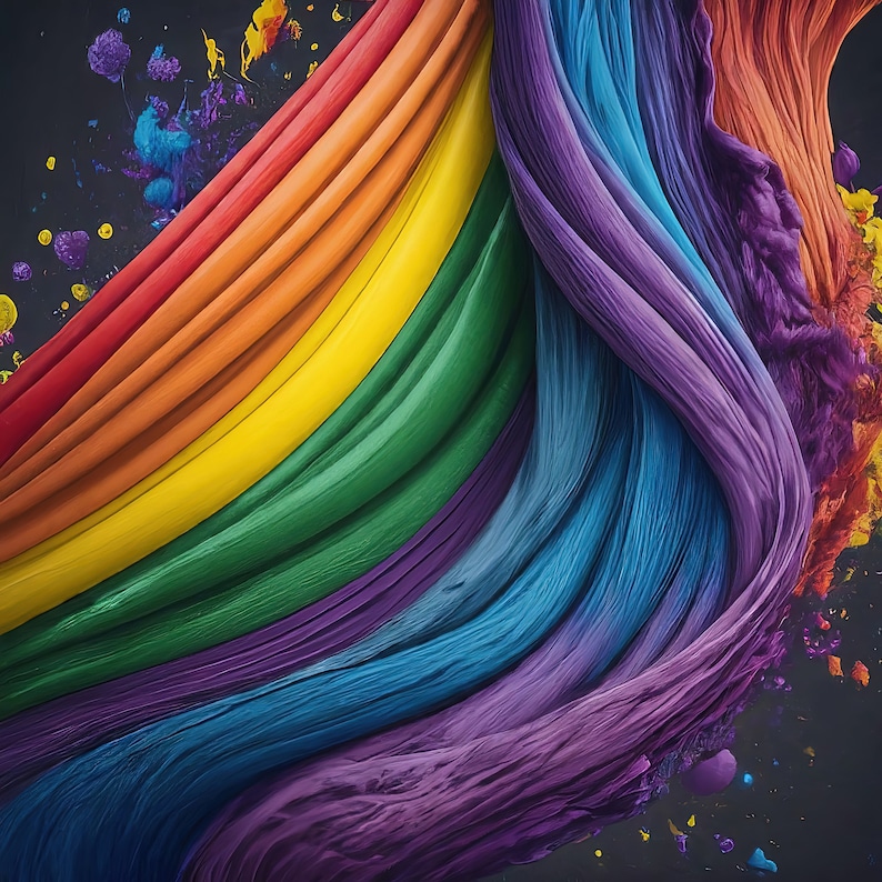 Pride Abstract Canvas Print Set - Rainbow Wall Art Decor - Set of 3 ...