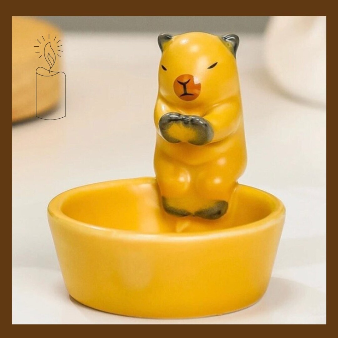 Cartoon Capybara Candle Holder Grilled Cat Aromatherapy Candle Holder ...