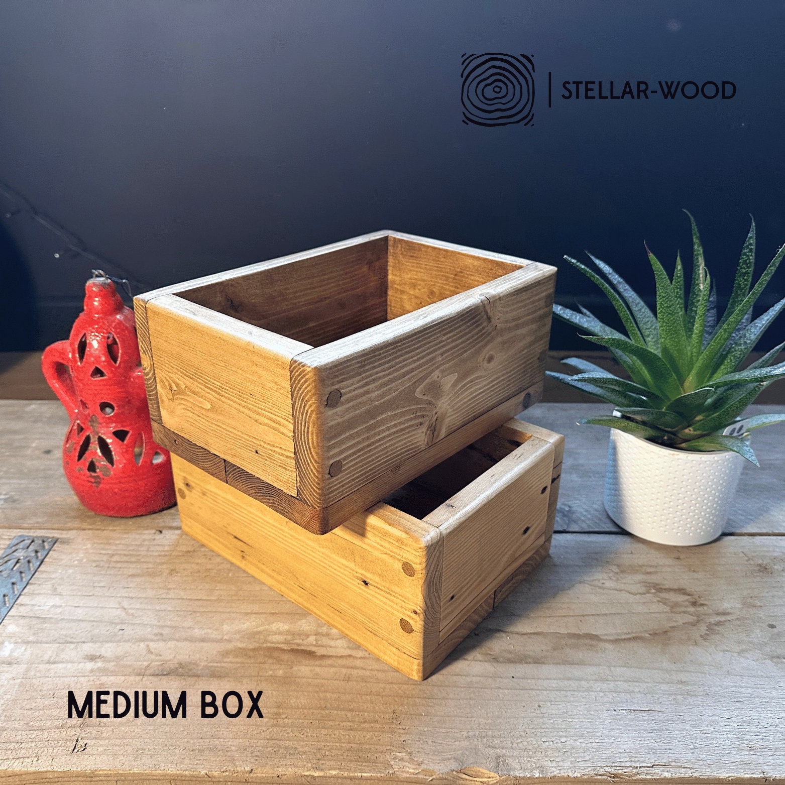Rustic Wood Storage Boxes, Reclaimed Wood, Handmade, Eco-friendly Home ...